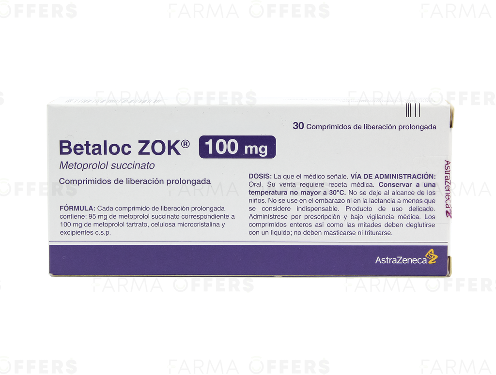 BETALOC ZOK TABL L.A. 100MG, 1 de 30 | Farmaoffers