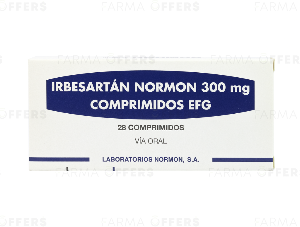 IRBESARTAN TABL 300MG, 1 de 28 NORMON | Farmaoffers