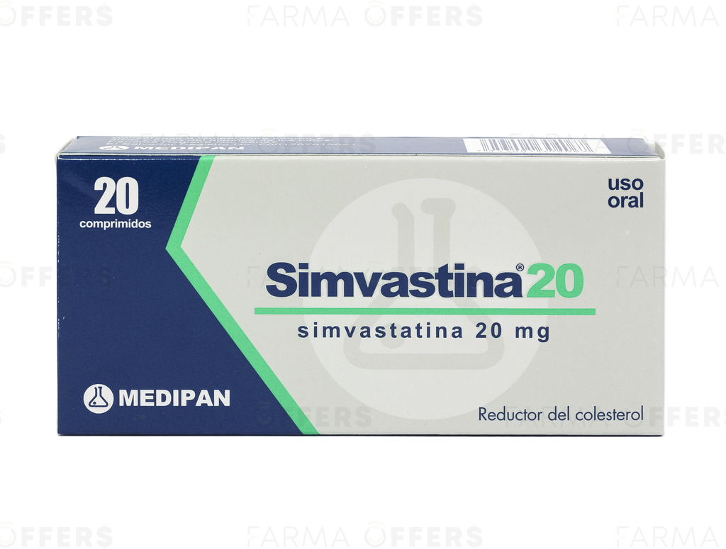 SIMVASTATINA TABL 20mg, 1 de 20 MP | Farmaoffers