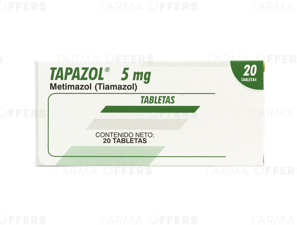 TAPAZOL TABL 5.00MG, 1 de 20 | Farmaoffers