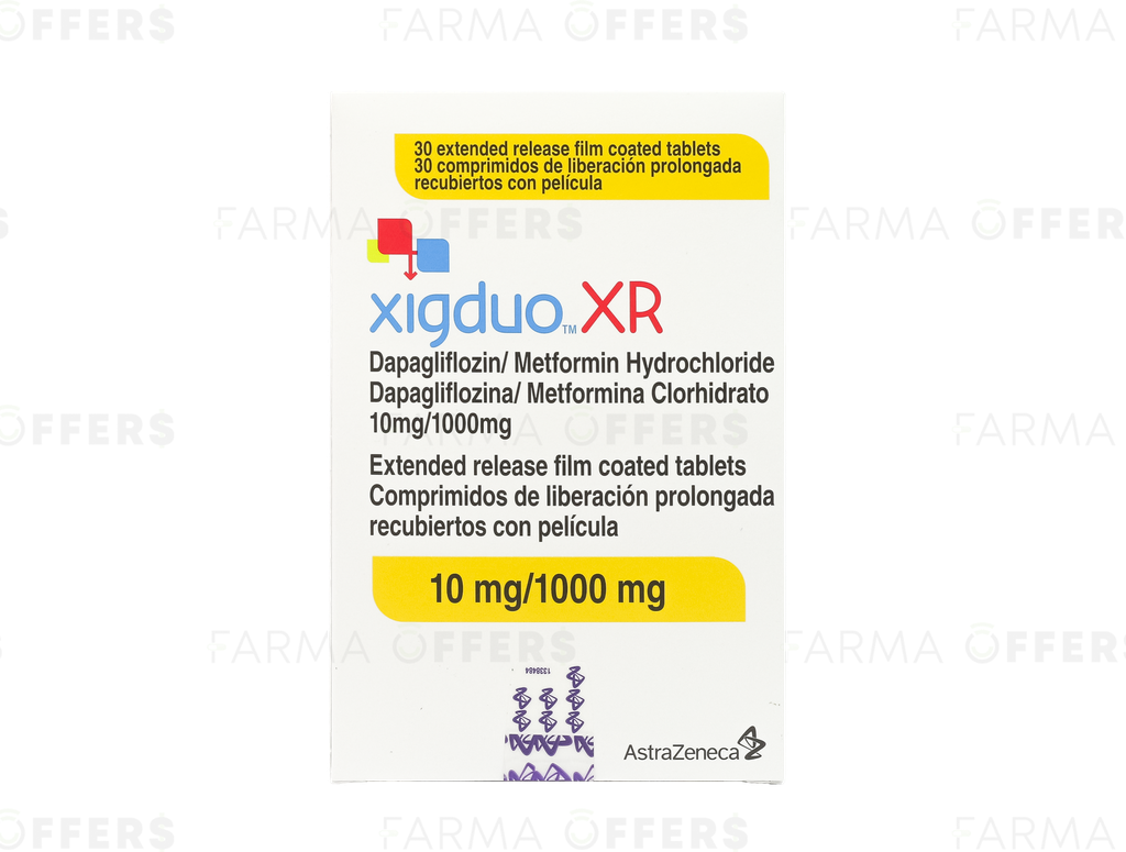 XIGDUO XR TA.REC 10MG/ 1000MG, 1 de 30 | Farmaoffers