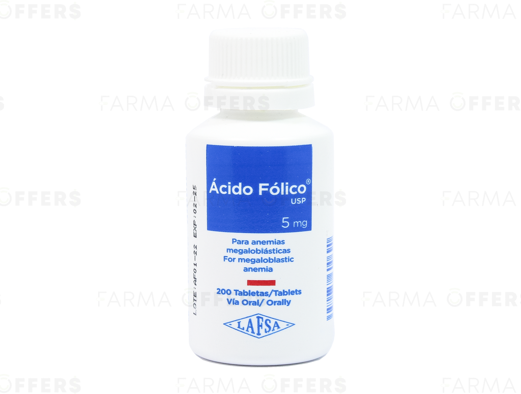 ACIDO FOLICO TABL 5.00MG x 200 | Farmaoffers