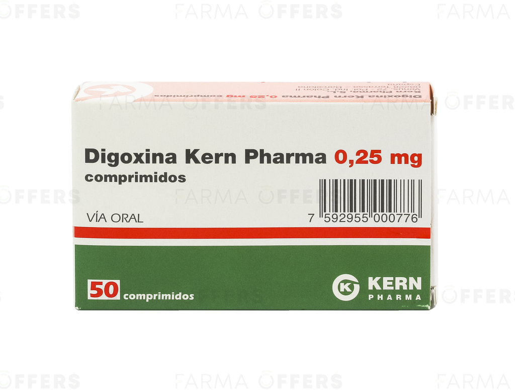 DIGOXINA TABL 0.25MG, 1 de 50 | Farmaoffers