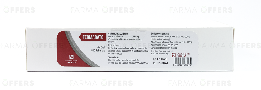FERMARATO TABL 5.00MG, 1 de 500 | Farmaoffers