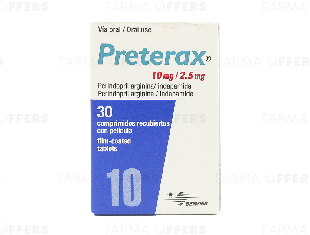 PRETERAX TABL 10MG/ 2.50MG x 30 | Farmaoffers