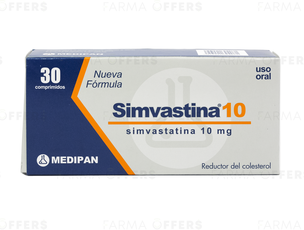SIMVASTATINA TABL 10mg, 1 de 30 MP | Farmaoffers
