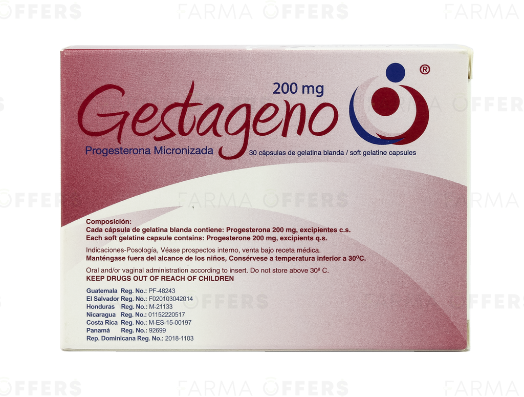 GESTAGENO CAP.BL.GELAT 200MG, 1 de 30 | Farmaoffers