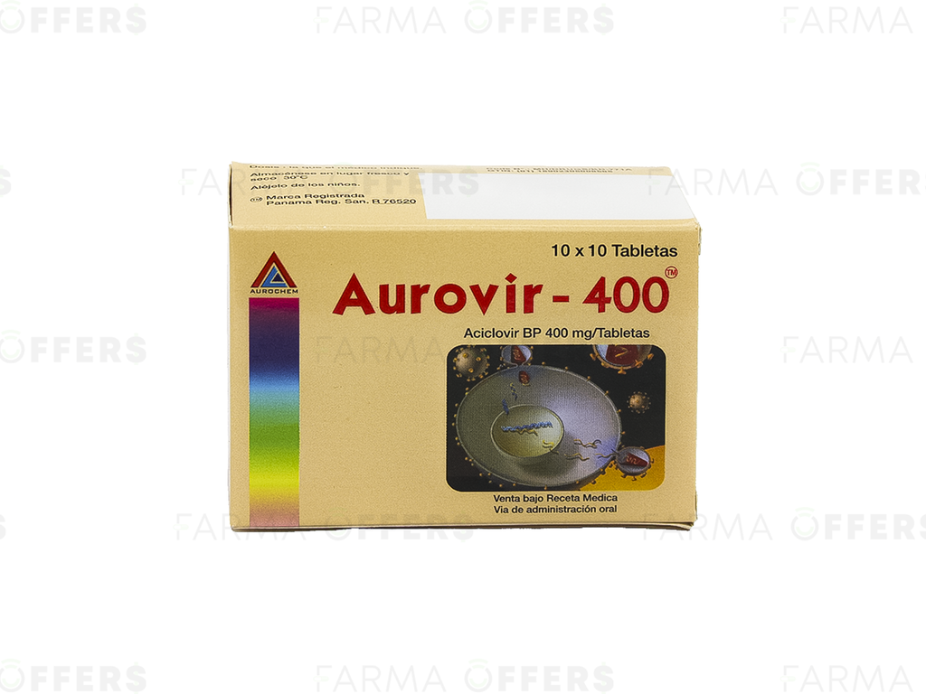 AUROVIR TABL 400MG, 1 de 100 | Farmaoffers