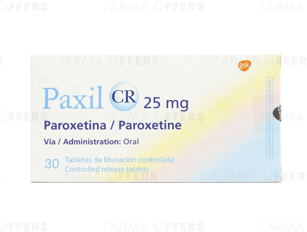 PAXIL TABL REC.CR 25mg, 1 de 30 | Farmaoffers