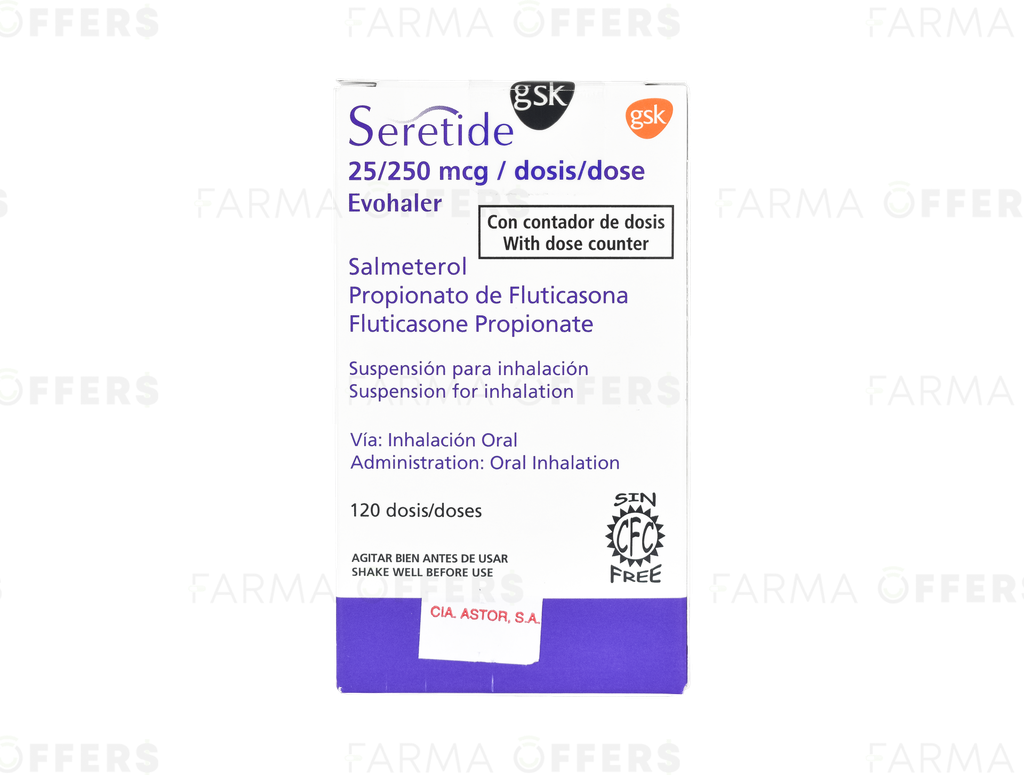 SERETIDE INHAL DOSE 250Y x 120 /25 | Farmaoffers