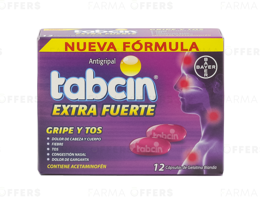 TABCIN EXTRA FUERTE GRIPE Y TOS X 12CAPS | Farmaoffers