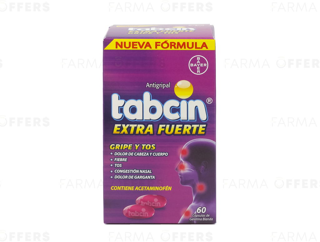 TABCIN EXTRA FUERTE GRIPE Y TOS, 2 de 60CAPS | Farmaoffers