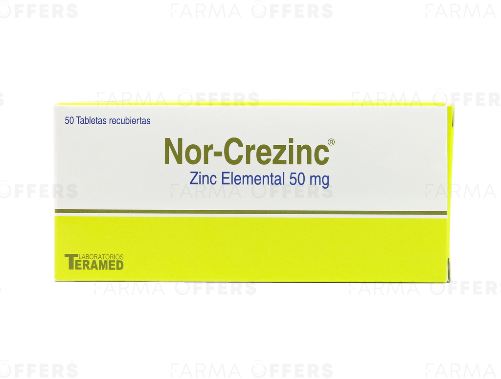 NOR-CREZINC TABL 50mg, 1 de 50 | Farmaoffers